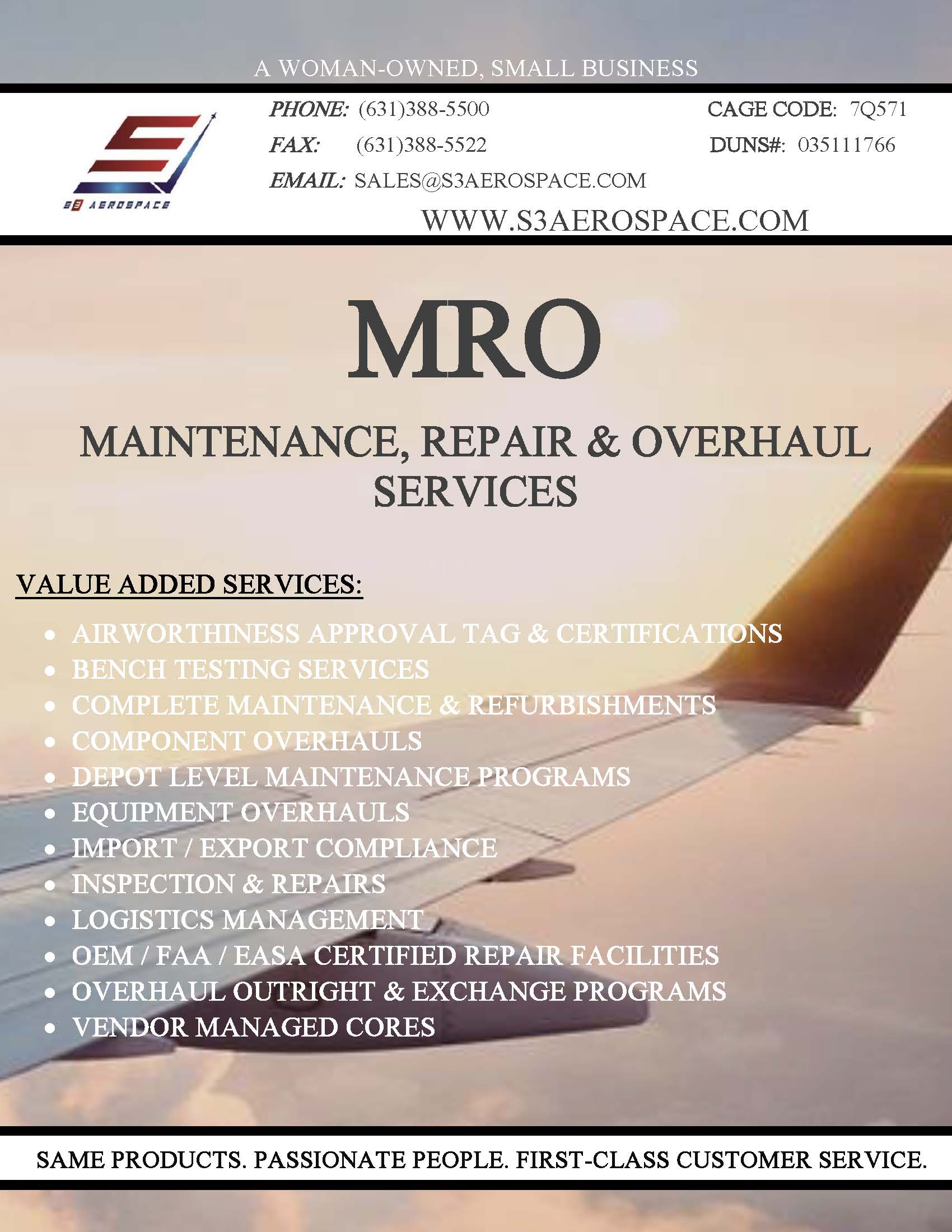 S3 Aerospace | MRO - Overhaul and Repair Services